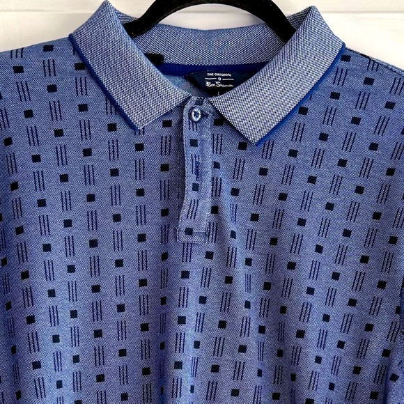 Ben Sherman | Shirts | Ben Sherman Blue Polo Shirt With Geometric ...